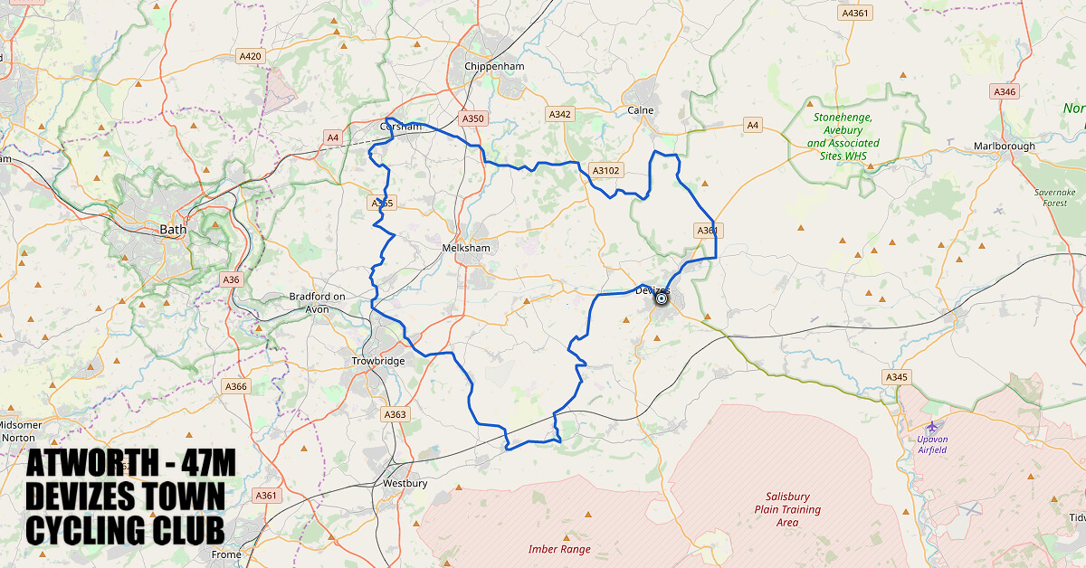 Atworth - 47 miles - 2575 ft climbing - Devizes Town Cycling Club