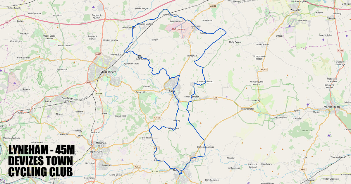 Lyneham - 47 miles - 2123 ft climbing - Devizes Town Cycling Club