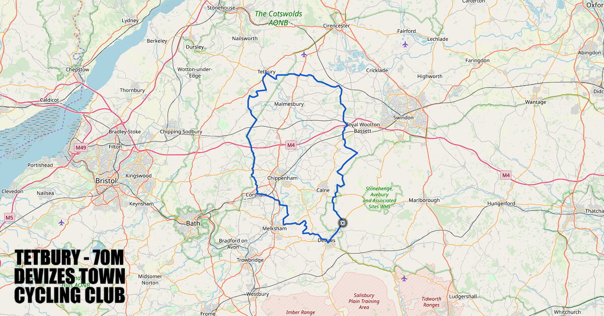Tetbury - 70 miles - 3287 ft climbing - Devizes Town Cycling Club
