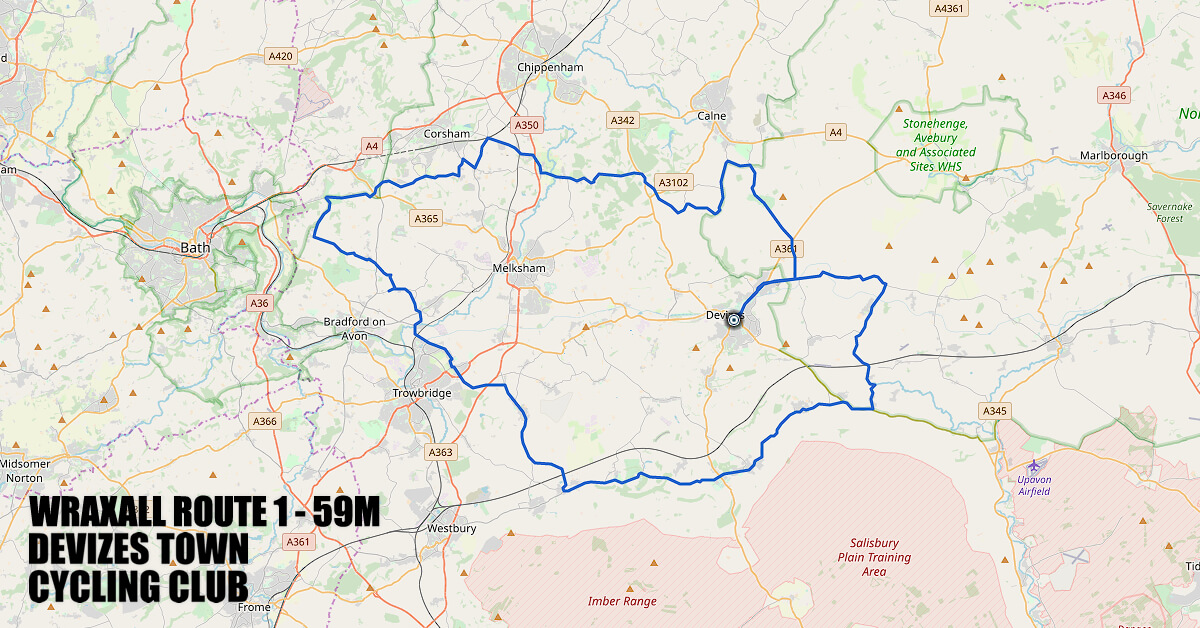 Wraxall - Route one - 59 miles - 3120 ft climbing - Devizes Town ...